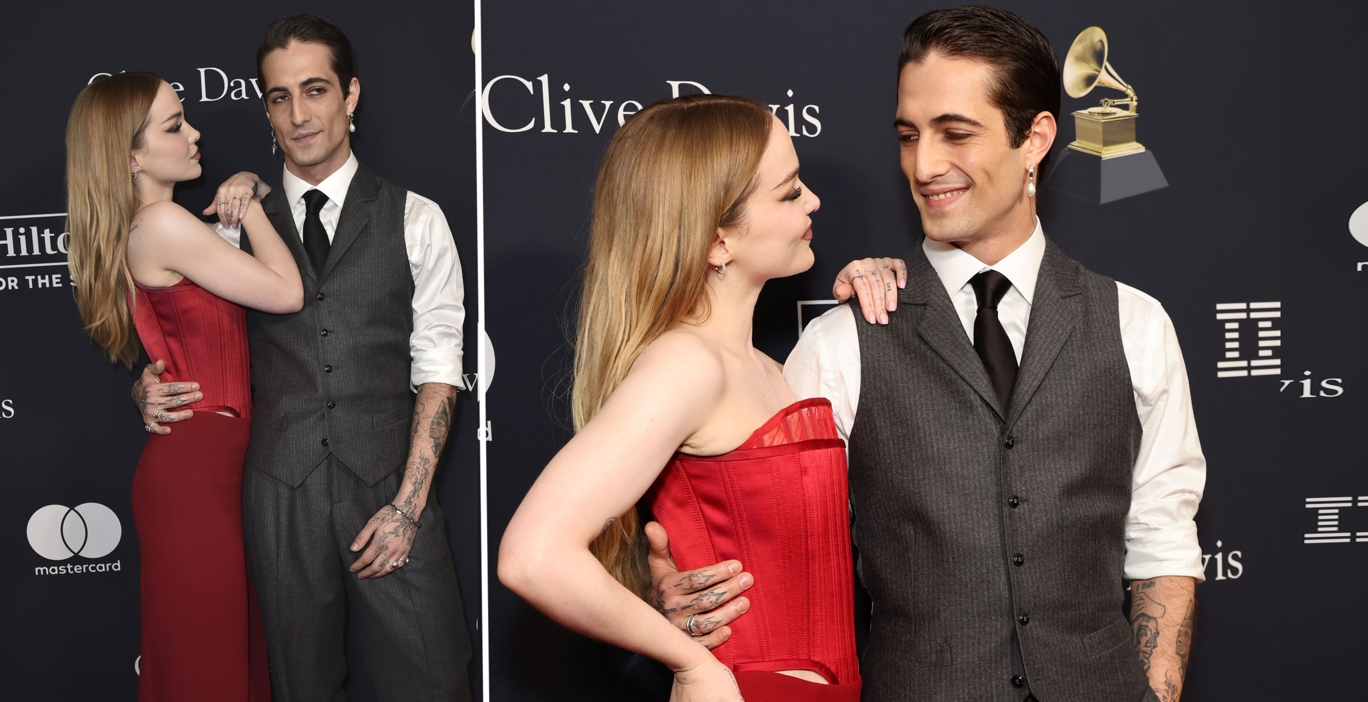 Damiano David Dove Cameron: baci sul red carpet ai pre-Grammy 2024 ...