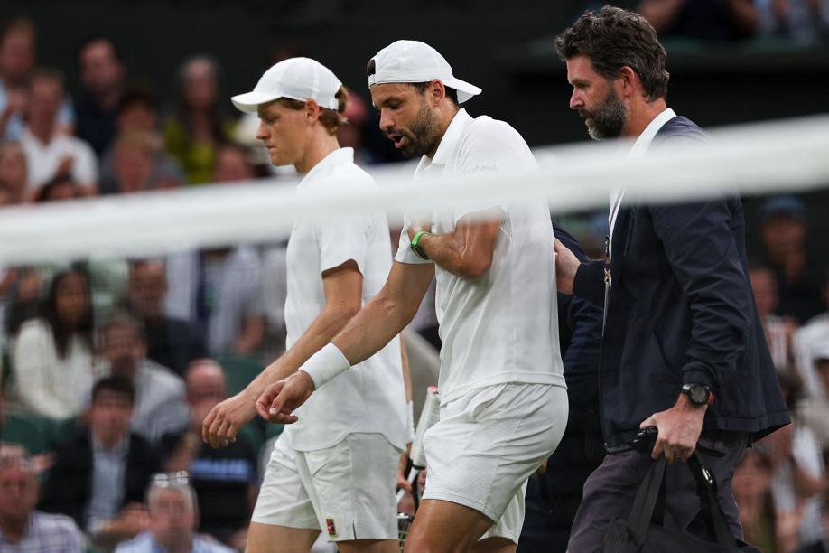Sinner ai quarti di Wimbledon dopo il ritiro di Dimitrov nel terzo set ...